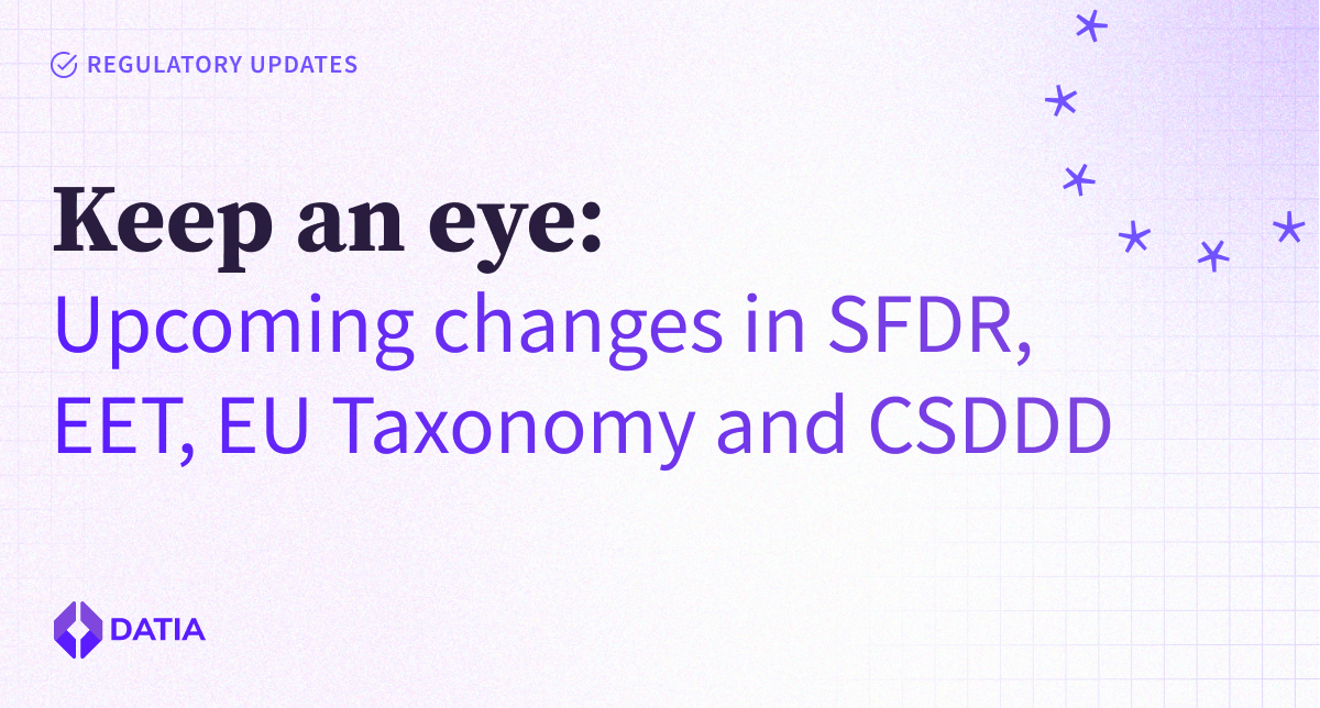 Datia's Solutions: SFDR, PAI Statement and European ESG Template